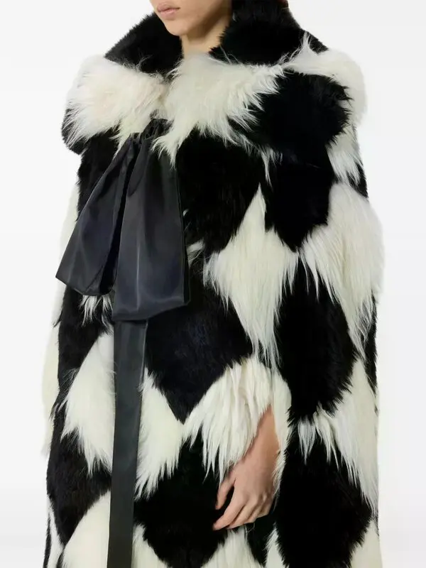 Blumarine Intarsia-knit Bow-detail Cape