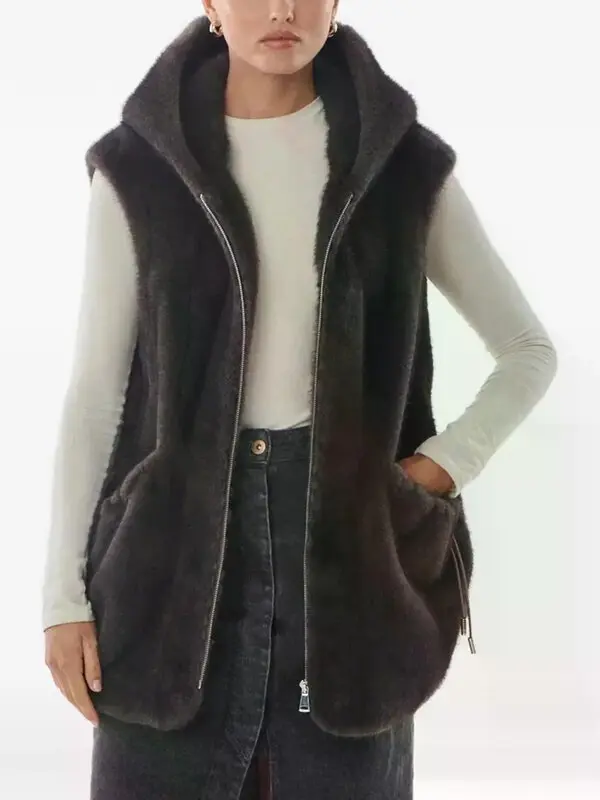 GIOVANNI PARIS Maury Faux-fur Waistcoat - Grey