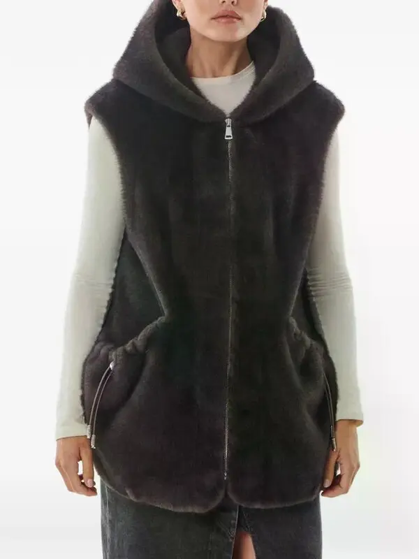 GIOVANNI PARIS Maury Faux-fur Waistcoat - Grey