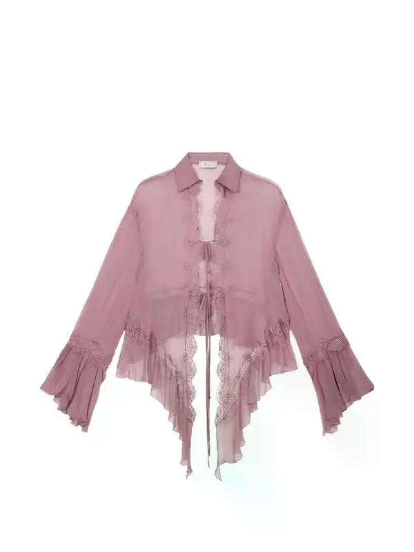 Blumarine Lace-trim Ruffled Blouse