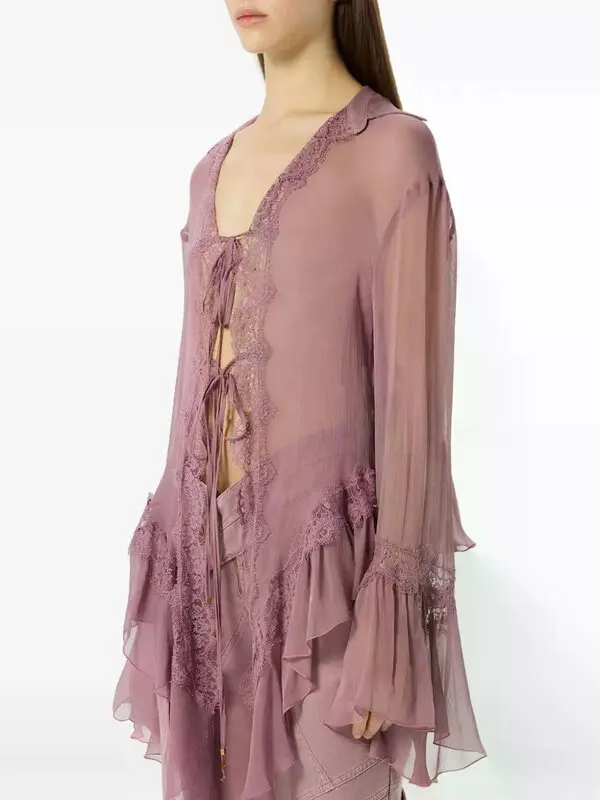 Blumarine Lace-trim Ruffled Blouse