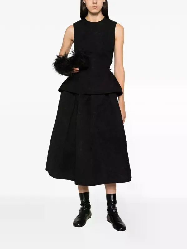 Cecilie Bahnsen Fellen Matelassé Peplum Top