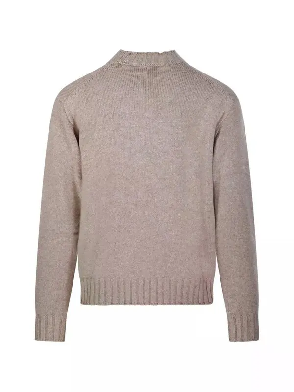 DUNST Distressed-edge Ribbed-trim Sweater