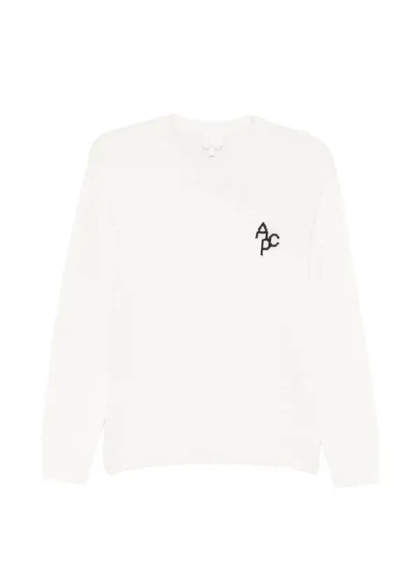 A.p.c. Logo-embroidered Sweater - Neutrals