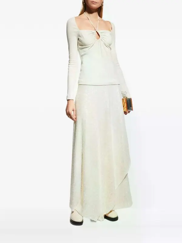 Rosetta Getty Ruched Drawstring Cutout Top