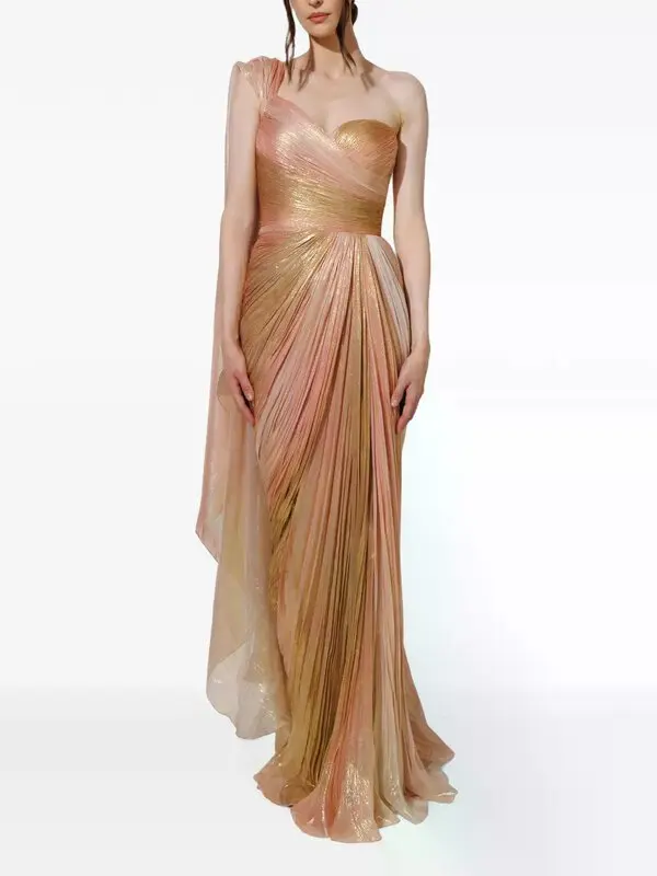 IRIS SERBAN One-shoulder Draped Maxi Dress