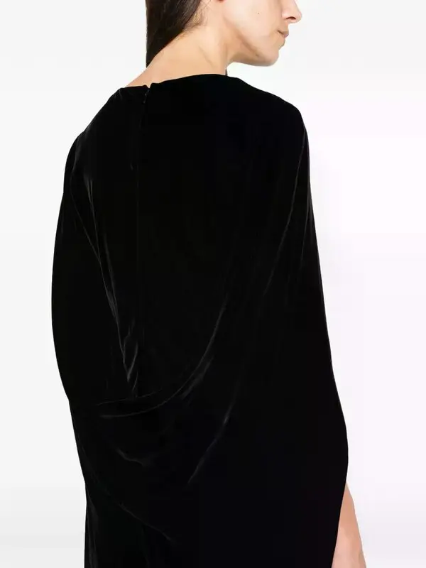 Alberta Ferretti Cape-style Velvet Maxi Dress