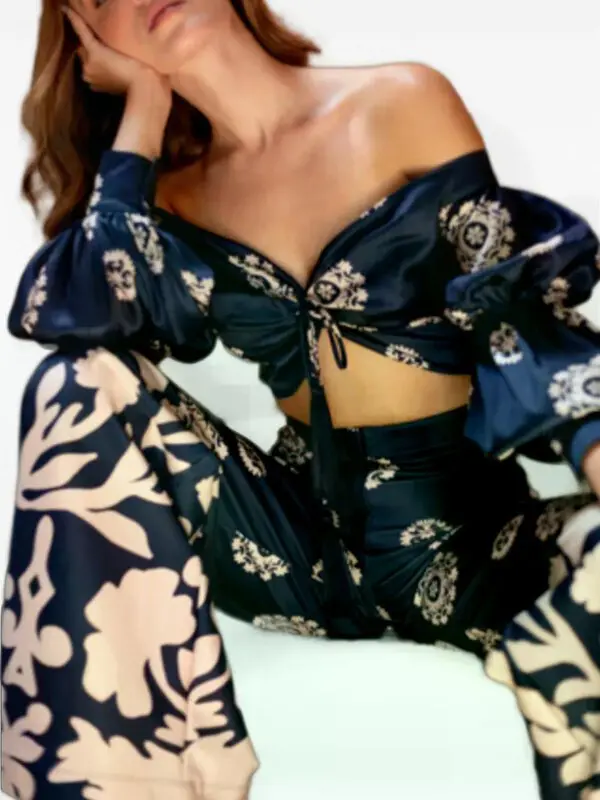 ANDRES OTALORA Zinu Cropped Off-the-shoulder Blouse