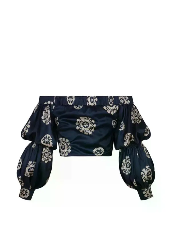 ANDRES OTALORA Zinu Cropped Off-the-shoulder Blouse