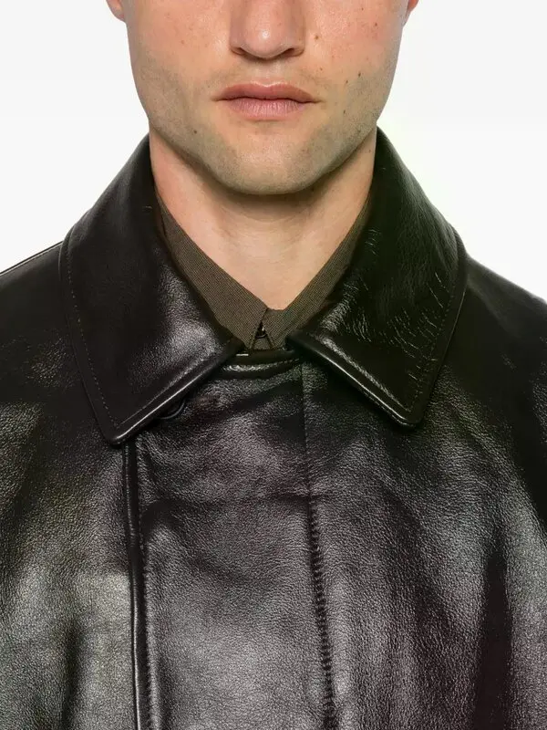SAGE NATION Fold Leather Jacket