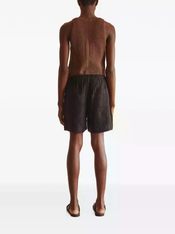 Commas Drawstring-waist Linen Shorts
