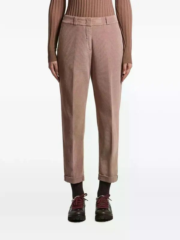 Peserico Corduroy-effect Cropped Trousers - Brown