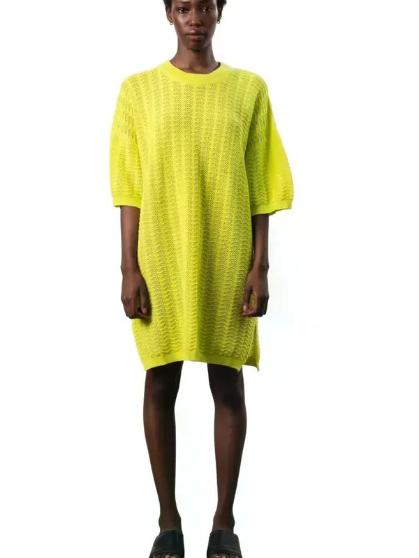 MR MITTENS Bella Lace-knit T-shirt Mini Dress