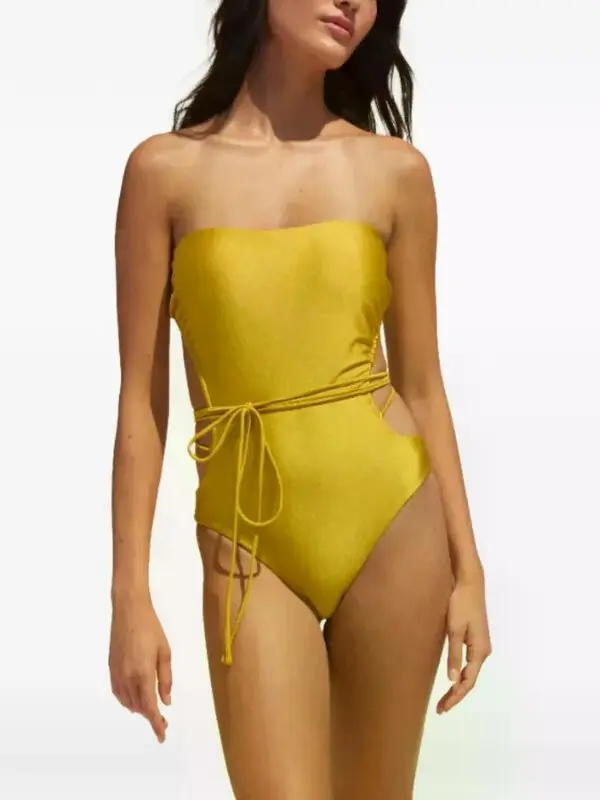 Jade Swim Raya Wrap-around Swimsuit - Yellow