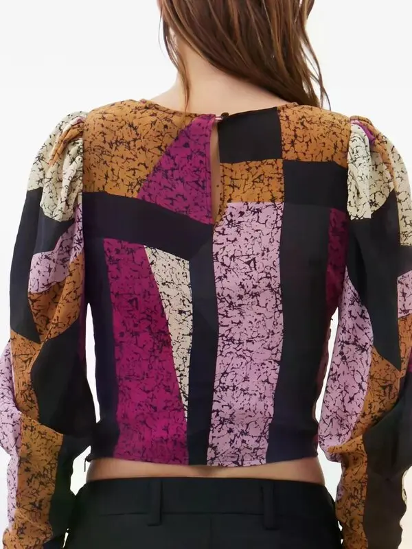 MARIA CHER Corja Paula Ruched Silk Top