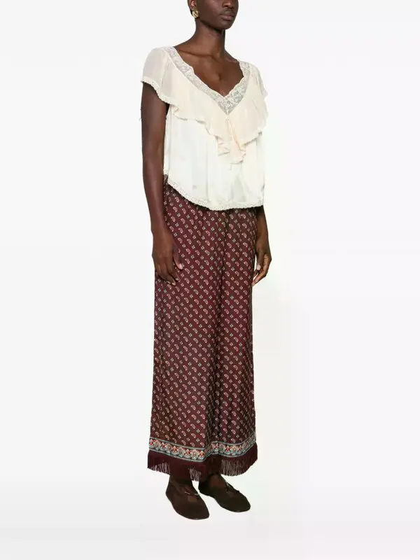 DÔEN Yadira Lace-trimmed Ruffled Blouse