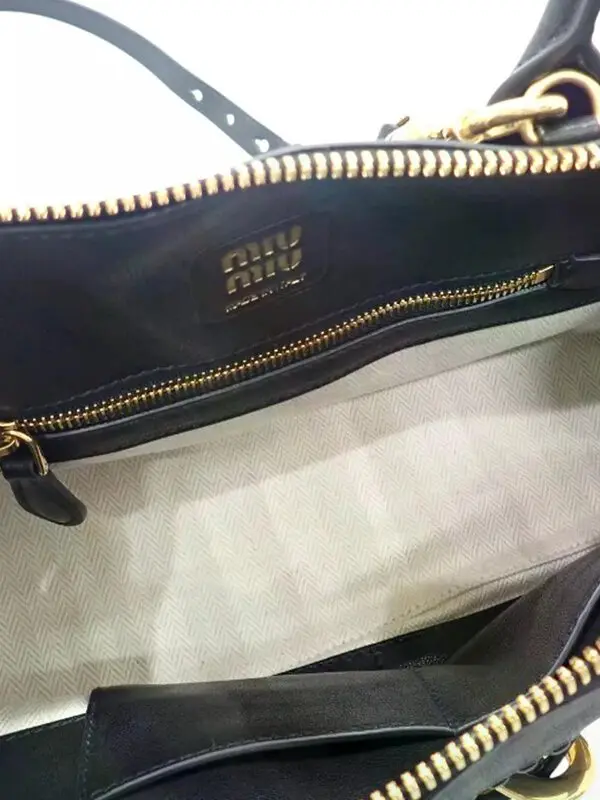 Miu Miu 2024 Small Nappa Aventure Satchel - Black