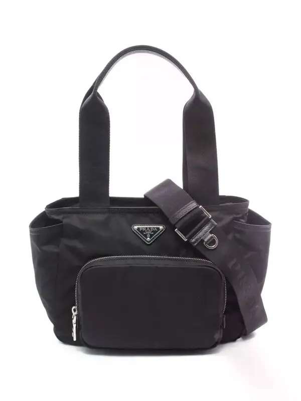 Prada 2013-2026 Saffiano Trimmed Tessuto Satchel