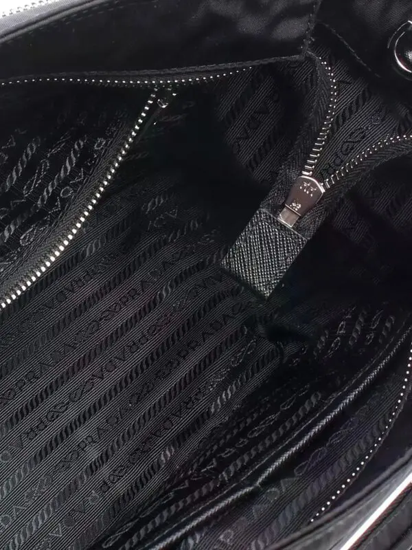 Prada 2013-2026 Saffiano Trimmed Tessuto Satchel