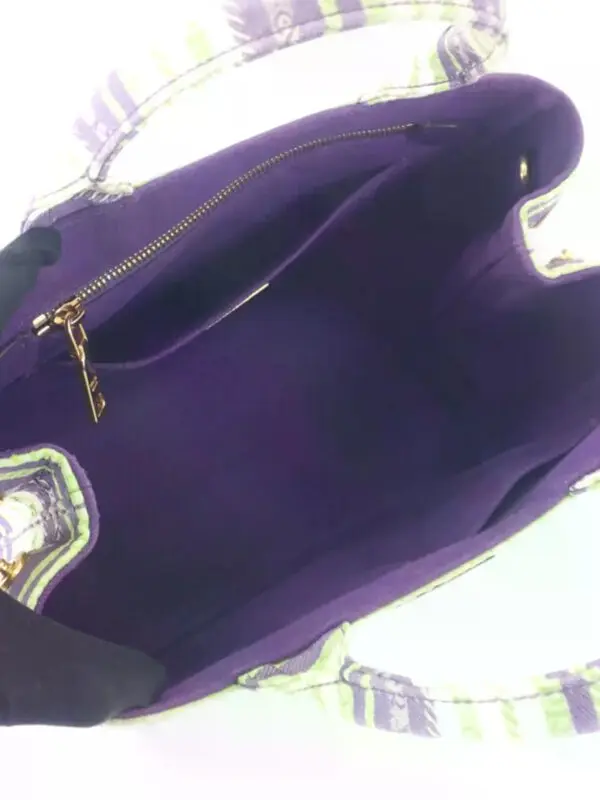 Prada 2013-2026 Small Canvas Canapa Striped Logo Tote Satchel
