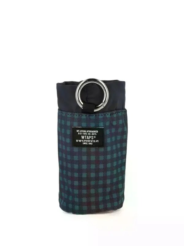 WTAPS Check-pattern Drawstring Pouch - Blue