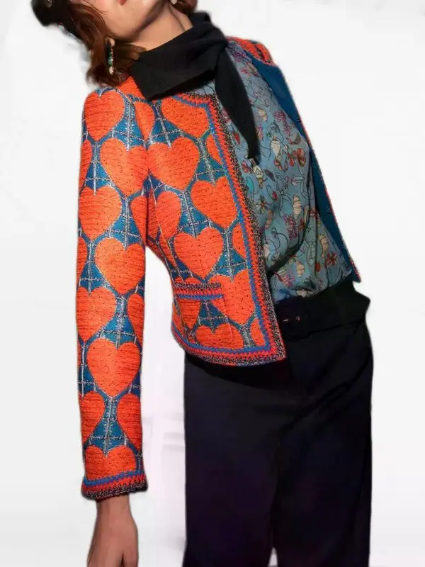 MAISON COMMON Heart-print Bouclé Jacket