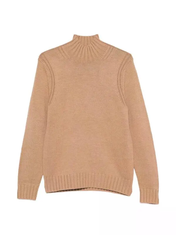 BALLANTYNE Ribbed-knit Mock-neck Sweater
