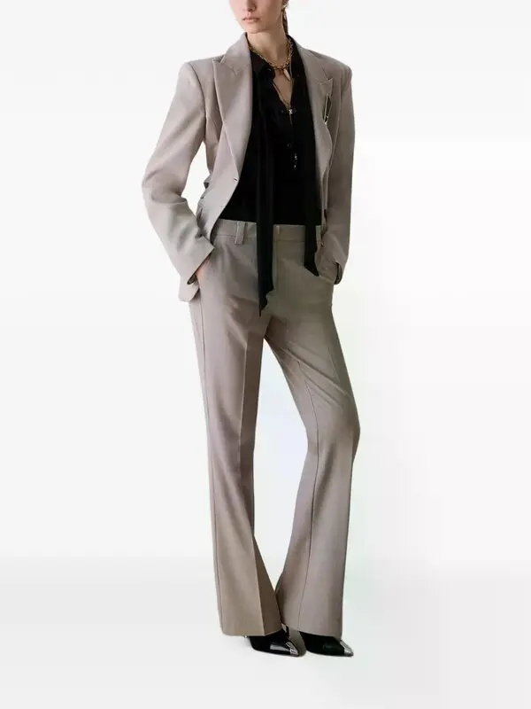 Liu Jo Fit & Flare Trousers In Mélange Fabric - Neutrals
