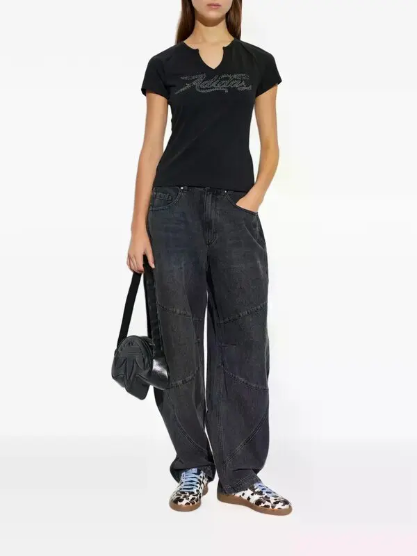 Adidas Logo-embroidered Panelled Jeans