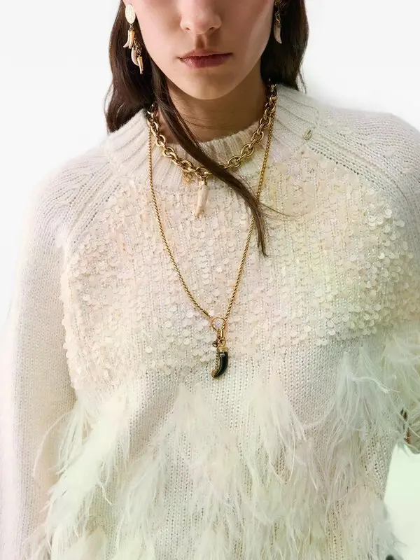 Liu Jo Sweater With Feathers And Sequins