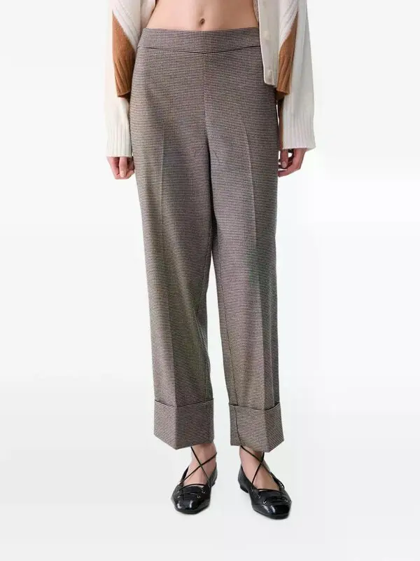 Liu Jo Houndstooth Trousers - Brown