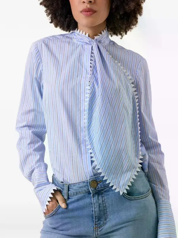 MAISON COMMON Striped Poodle-print Blouse