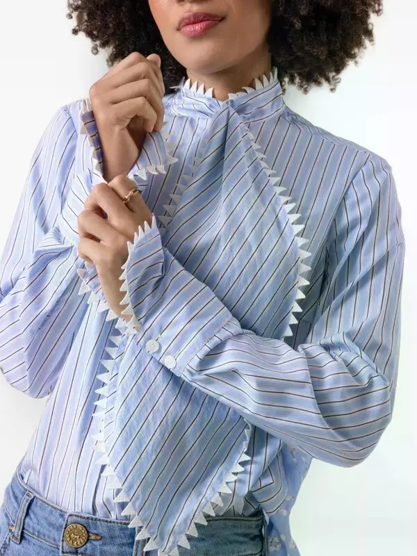 MAISON COMMON Striped Poodle-print Blouse