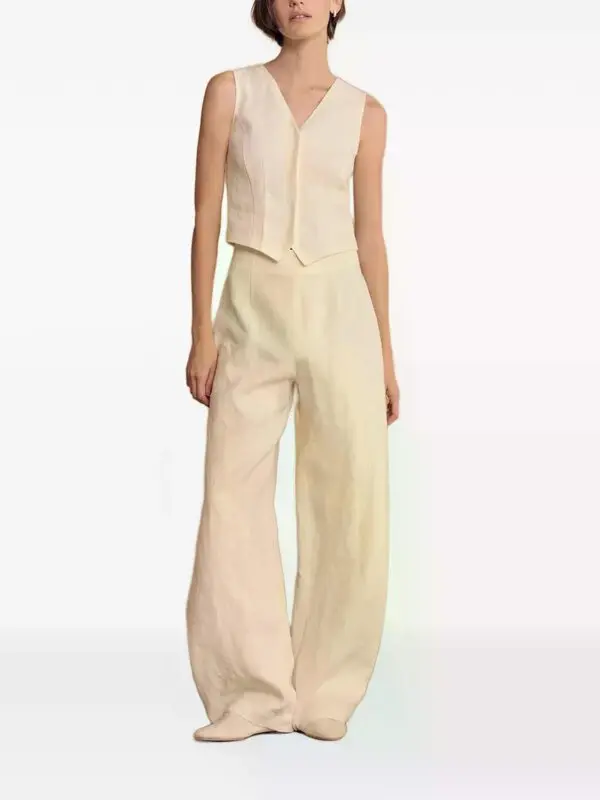 CORTANA Costa High-waisted Linen Trousers