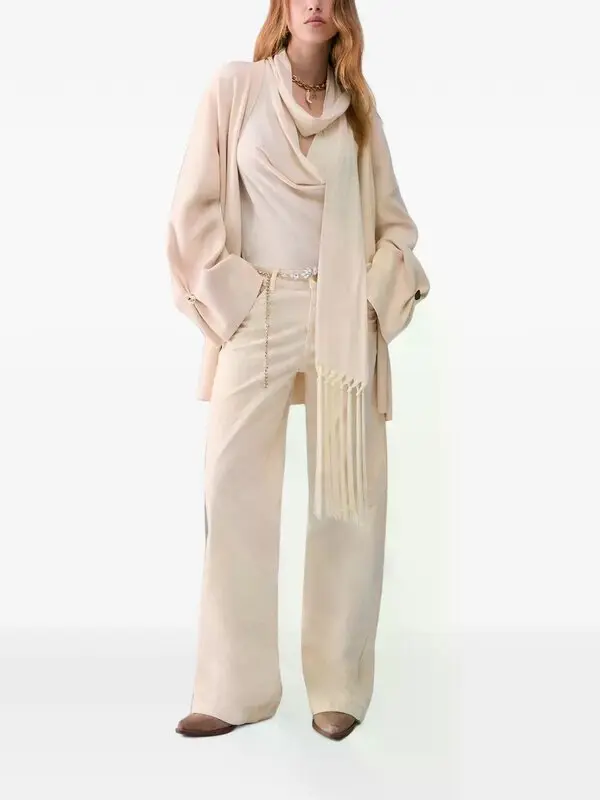 Liu Jo Velvet Flare Pants - Neutrals