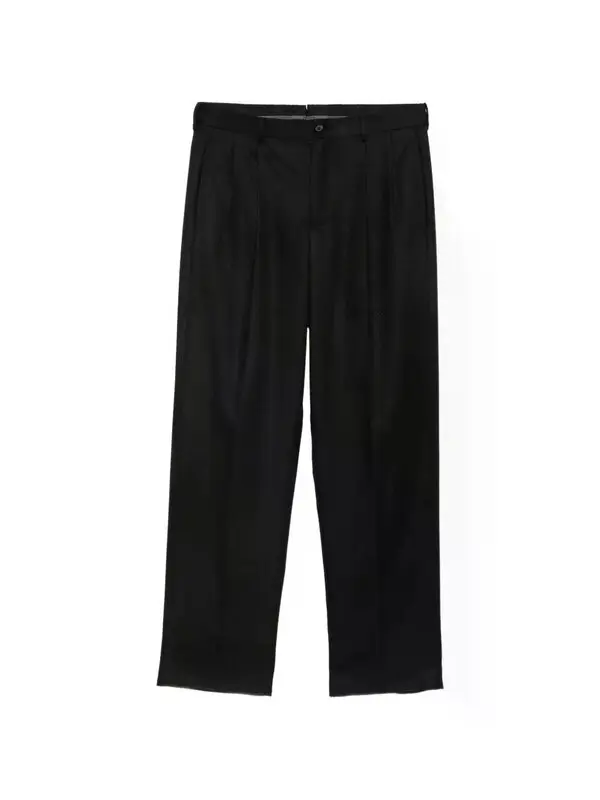 Emporio Armani Pleated Diagonal-stripe Trousers