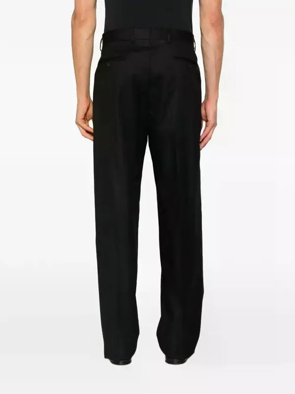 Emporio Armani Pleated Diagonal-stripe Trousers