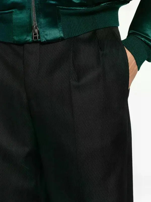 Emporio Armani Pleated Diagonal-stripe Trousers