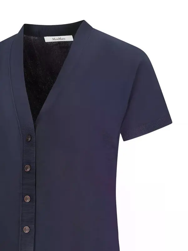 Max Mara Short-sleeve V-neck Cardigan - Blue