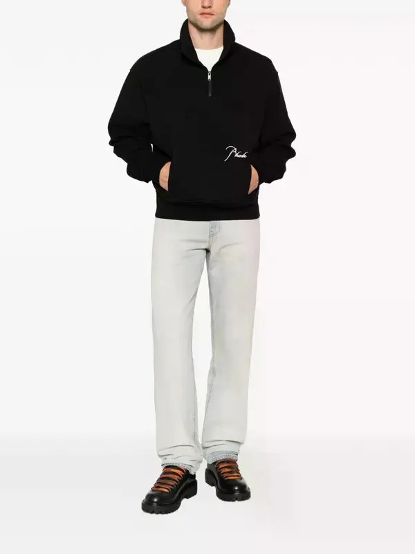 Rhude Logo-embroidered Quarter-zip Sweatshirt