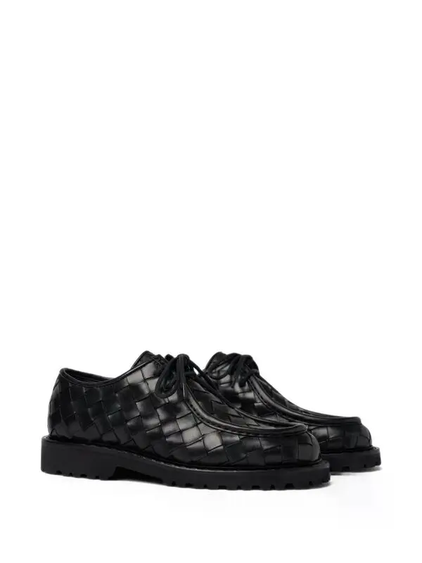 SCAROSSO Damiana Woven Leather Derby Shoes