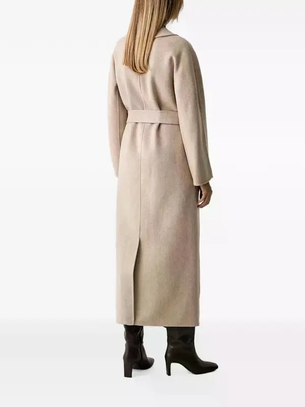 VICOLO Belted Shawl-collar Coat