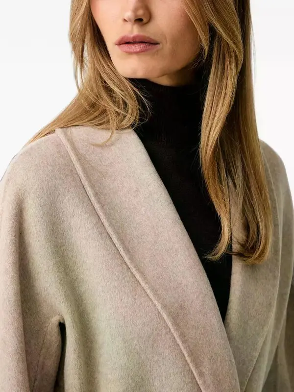 VICOLO Belted Shawl-collar Coat