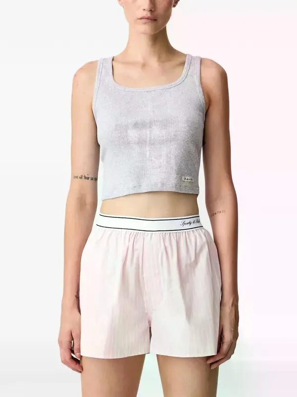 Sporty & Rich Ribbed Cropped Tank Top