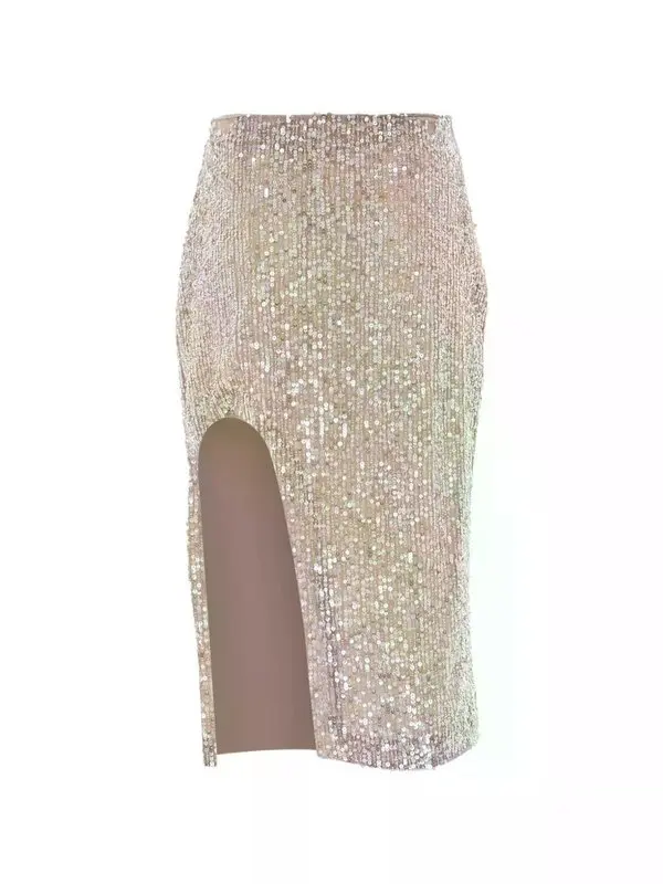 Zeynep Arçay Sequin-embellished Slit Midi Skirt
