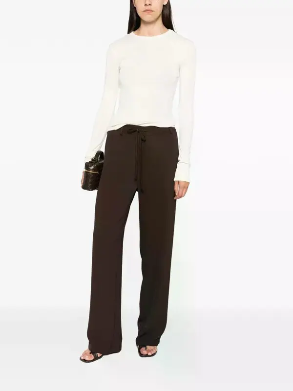Imperial Drawstring Wide-leg Trousers - Brown