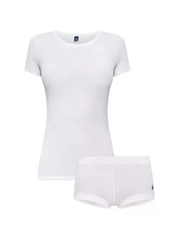 Polo Ralph Lauren Logo-motif Two-piece Pyjama Set - White