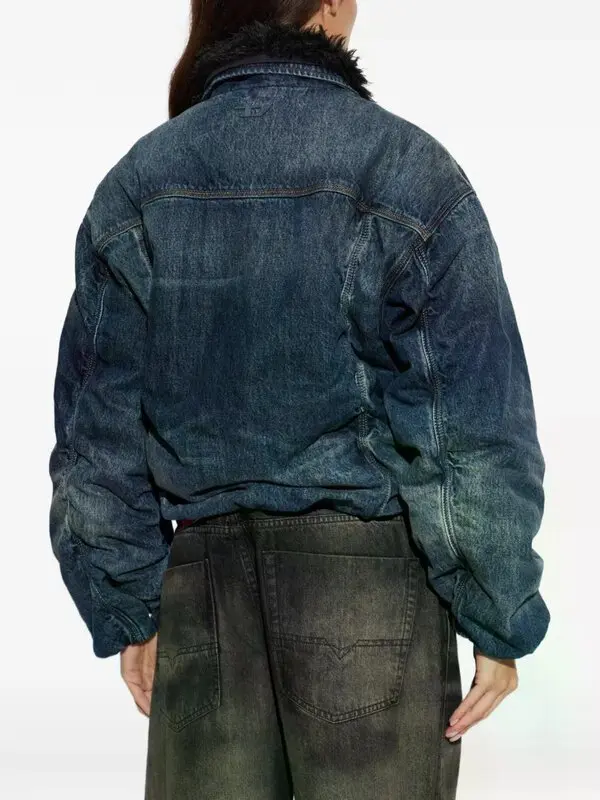 DIESEL® D-curly-fsj1 Faded-effect Ruched-detail Jacket - Blue