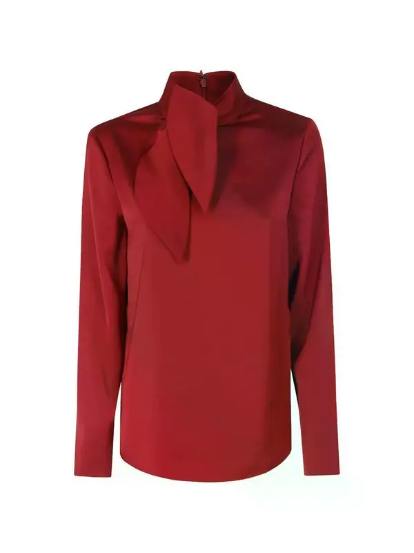 Emporio Armani Bow-detail High-neck Blouse - Red