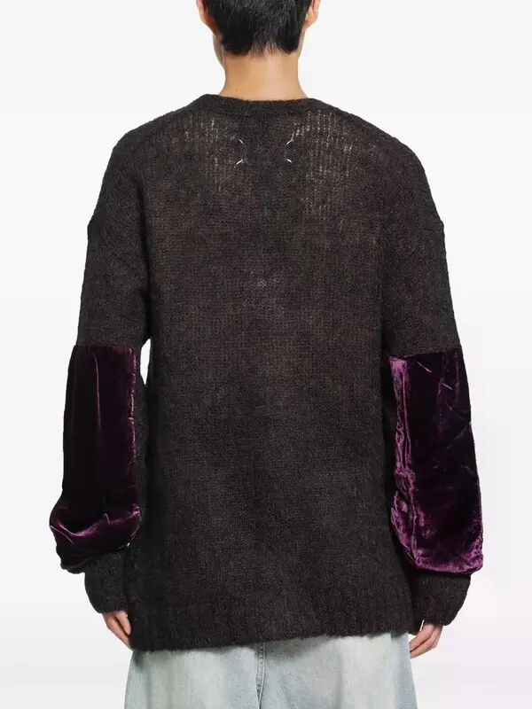 MAISON MARGIELA Velvet-patch Long-sleeve Cardigan